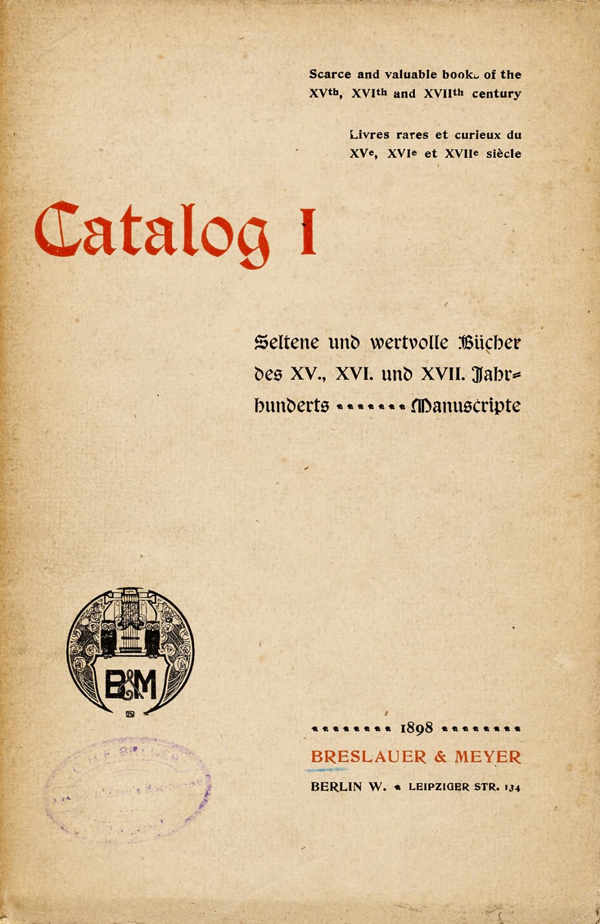 First Catalogues, Part 3 (Europe) | International League of Antiquarian ...