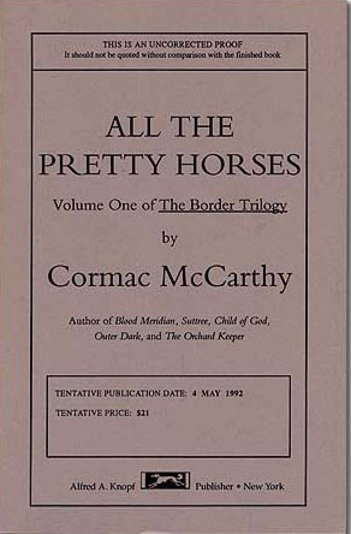 Collecting Rare Books and First Editions: Cormac McCarthy ...