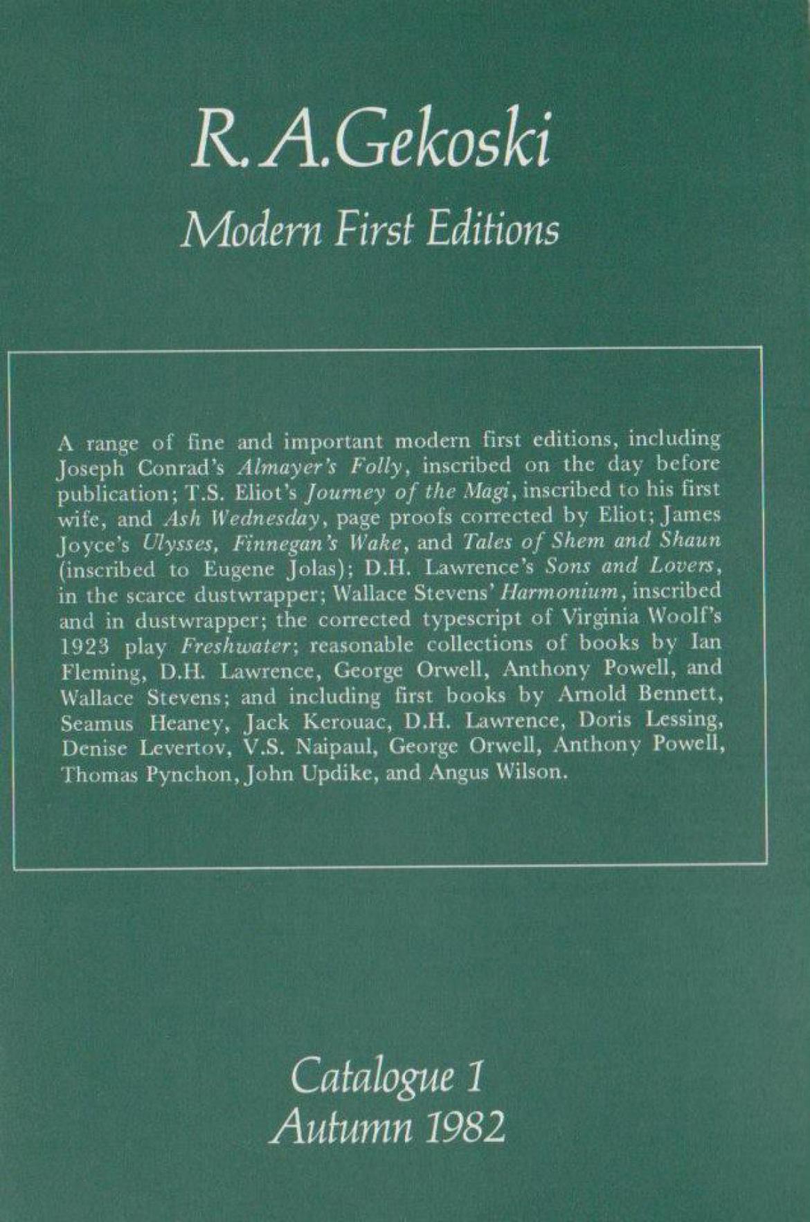 First Catalogues, Part 2 | International League of Antiquarian ...