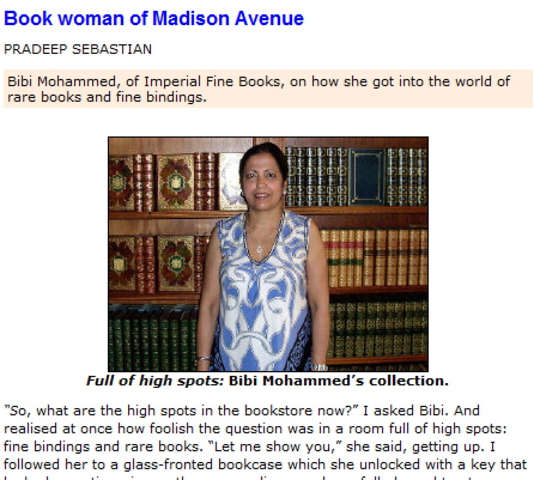 Bibi Mohamed | International League of Antiquarian Booksellers (ILAB)