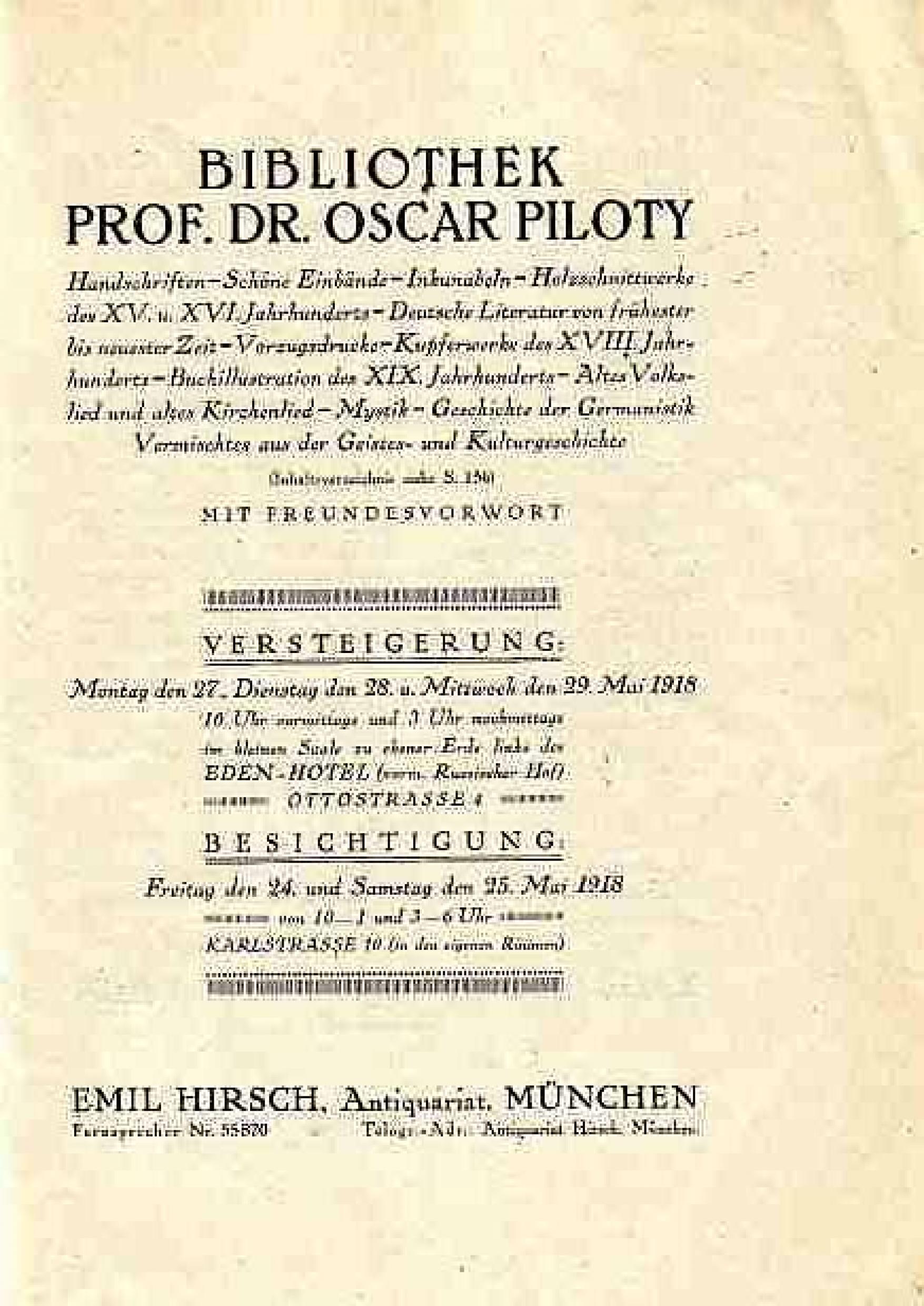 Emil Hirsch | International League of Antiquarian Booksellers (ILAB)